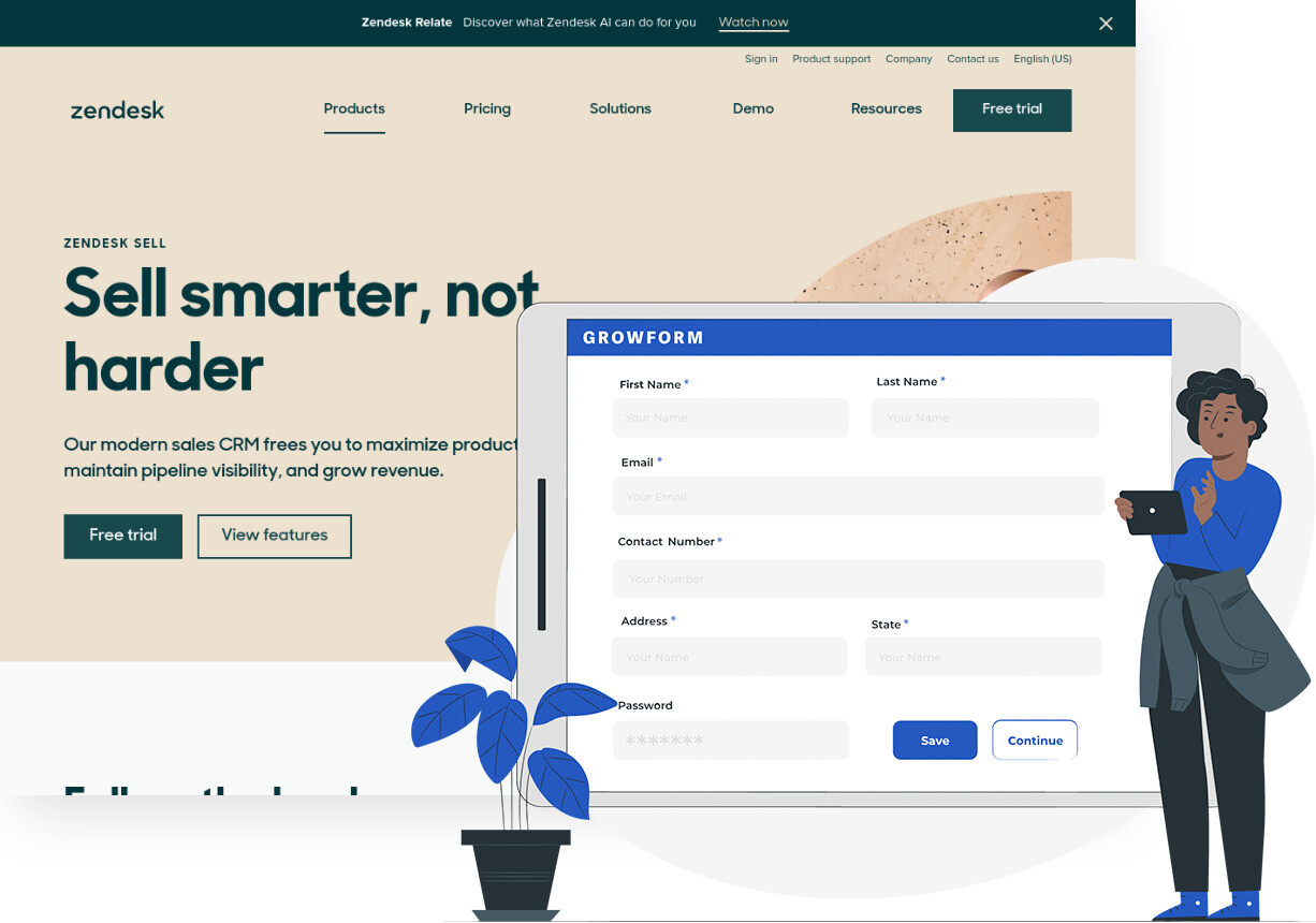 Zendesk Sell form builder by Growform
